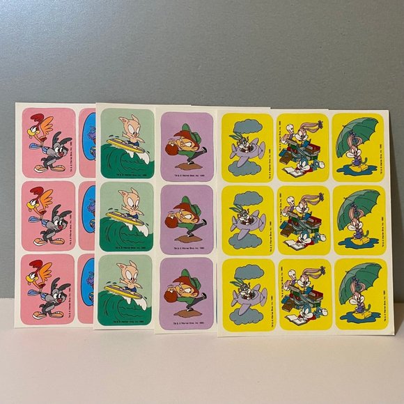 Warner Bros. | Other | Vintage Warner Bros 99 Tiny Toons Stickers Set 4 ...
